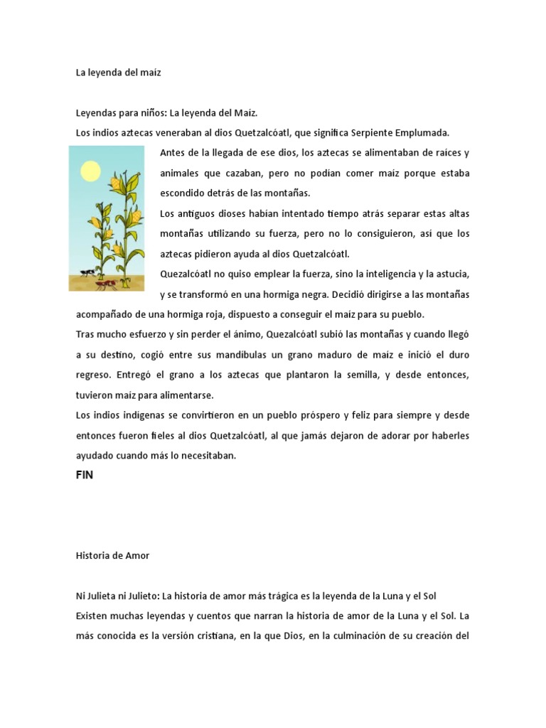 La Leyenda Del Maíz | PDF | Afrodita | Amor
