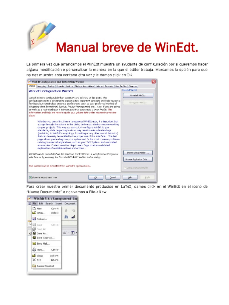 Manual Breve de WinEdt | PDF | Te X | Informática