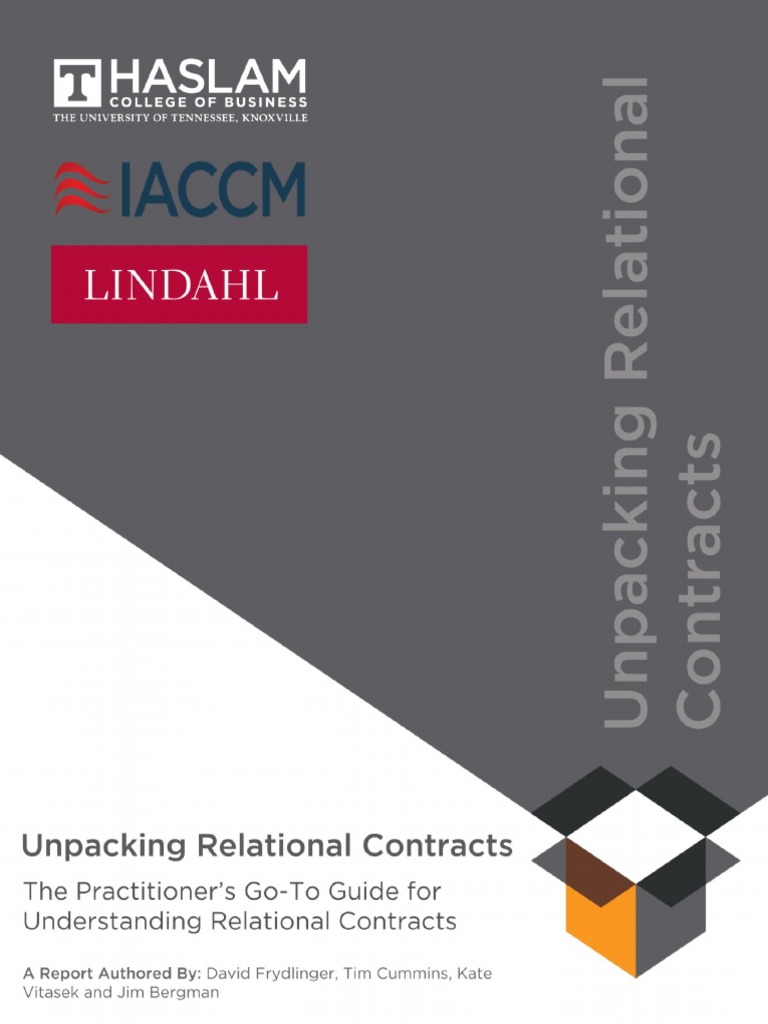 Unpacking Relational Contracting - v19 | PDF | Market (Economics) | Risk