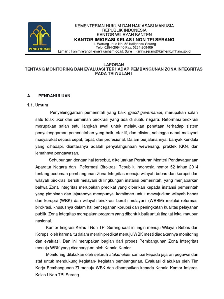 Laporan Hasil Monitoring Dan Evaluasi | PDF