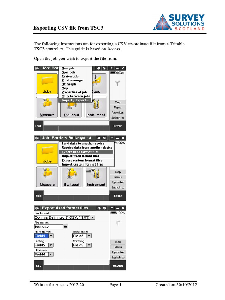 01 Exporting CSV File From TSC3 | PDF | Computers | Technology ...