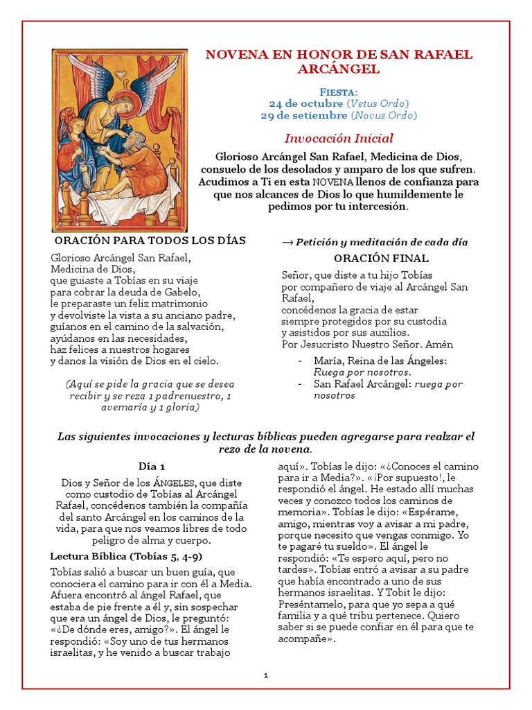 Novena A San Rafael Arcangel | PDF | Ángel | Oración