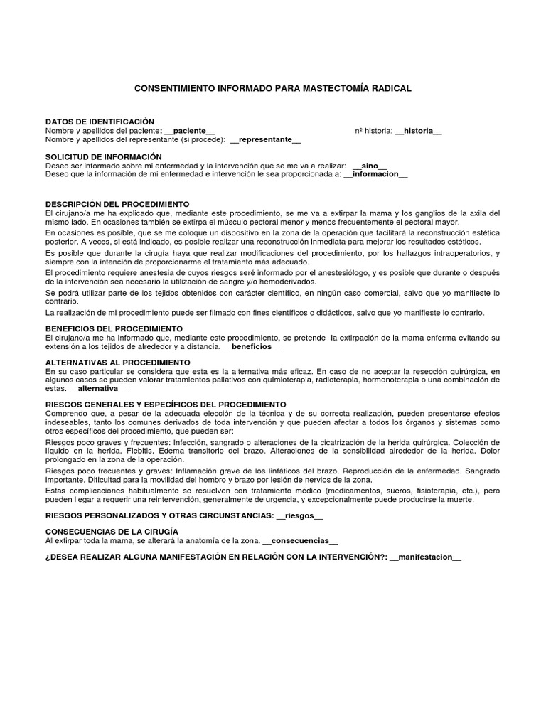 Mastectomia Radical | PDF | Cirugía | Pecho