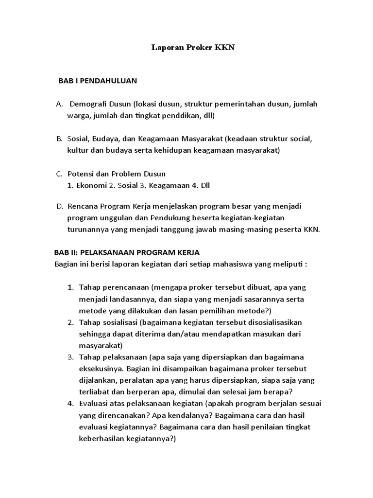 Format Laporan KKN | PDF | Karier & Perkembangan