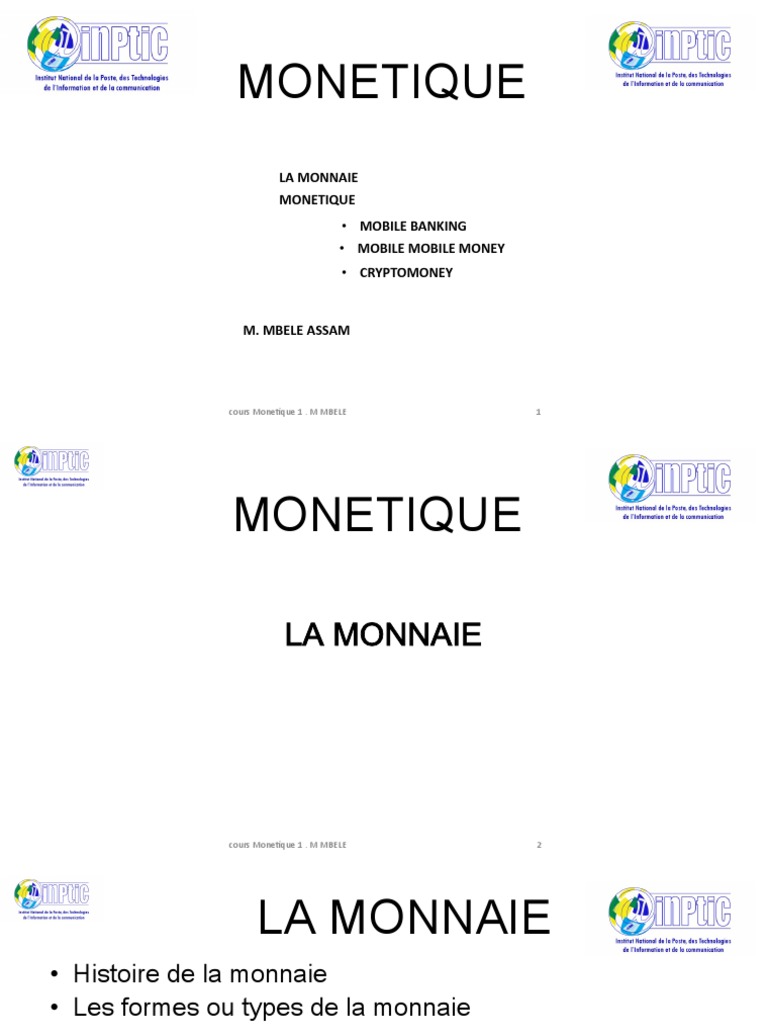 Monetique-La Monnaie | PDF | Théorie (échecs) | Échecs