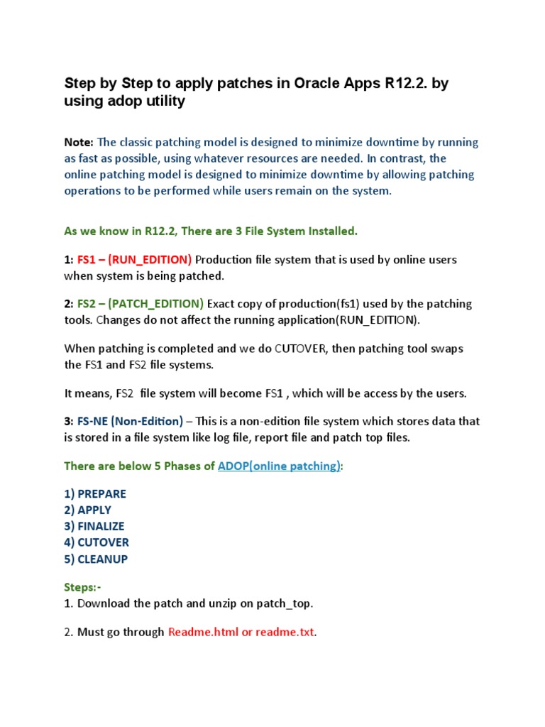 Step by Step To Apply Patches in Oracle Apps R12 | PDF | Computer ...
