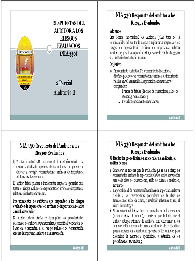 Nia 330 | PDF | Auditoría | Contralor