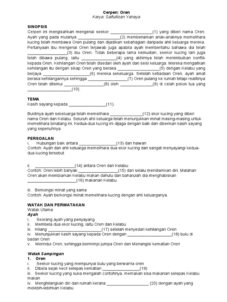 Cerpen Oren | PDF