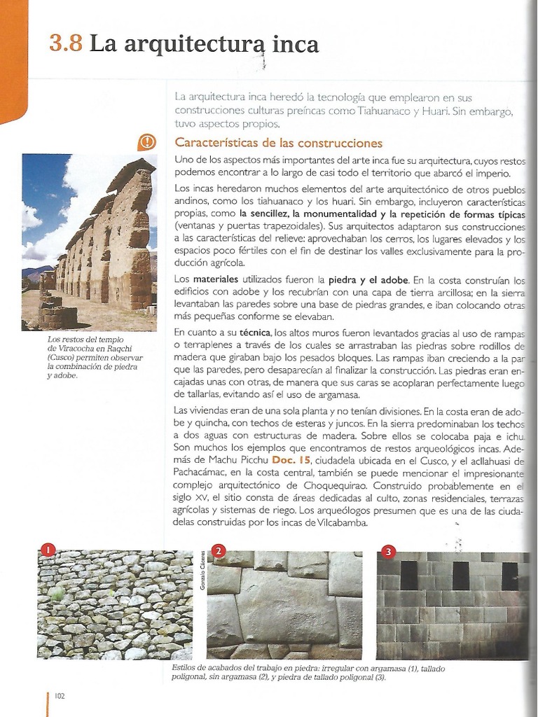 Tema 1 - Los Incas - Arquitectura y Legado | PDF