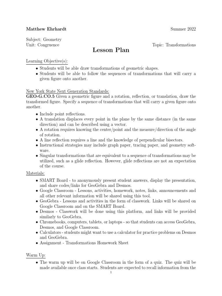 Lesson Plan | PDF | Teachers | Lesson Plan