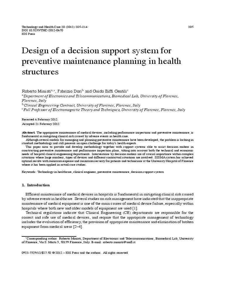 dESIGN OF A DECISION SUPPORT SYSTEM | PDF | Medical Device | Databases
