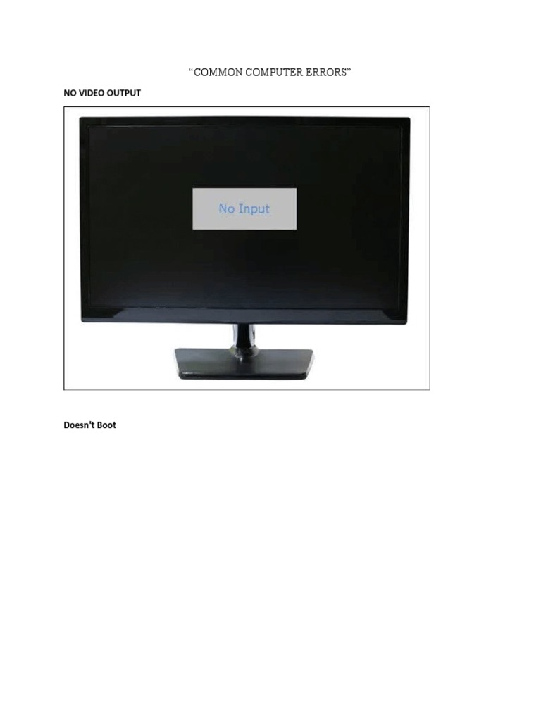 Common Computer Errors | PDF