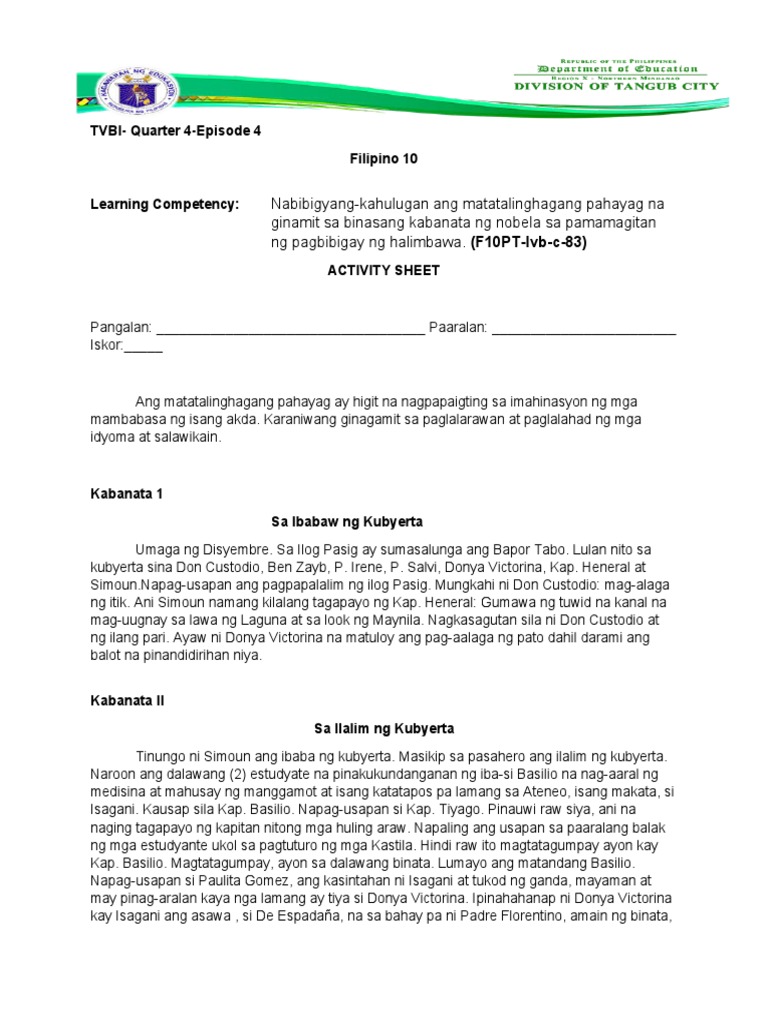 Filipino 10 Q4 Week 4 SLM | PDF