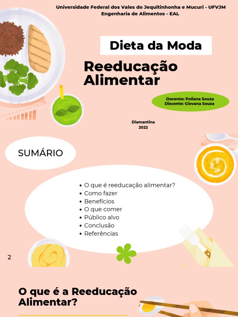 Dietas Da Moda - Reeducação Alimentar | PDF | Alimentos | Fibra alimentar