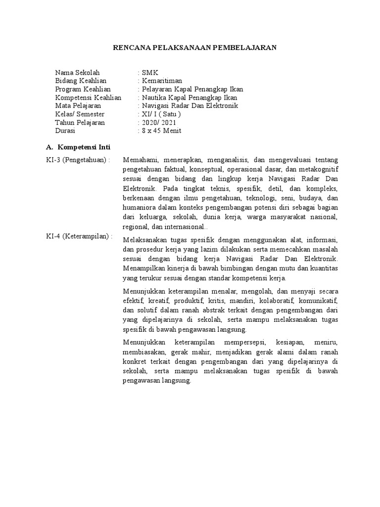 RPP Pengukuran Jarak Dan Baringan | PDF | Karier & Perkembangan | Seni