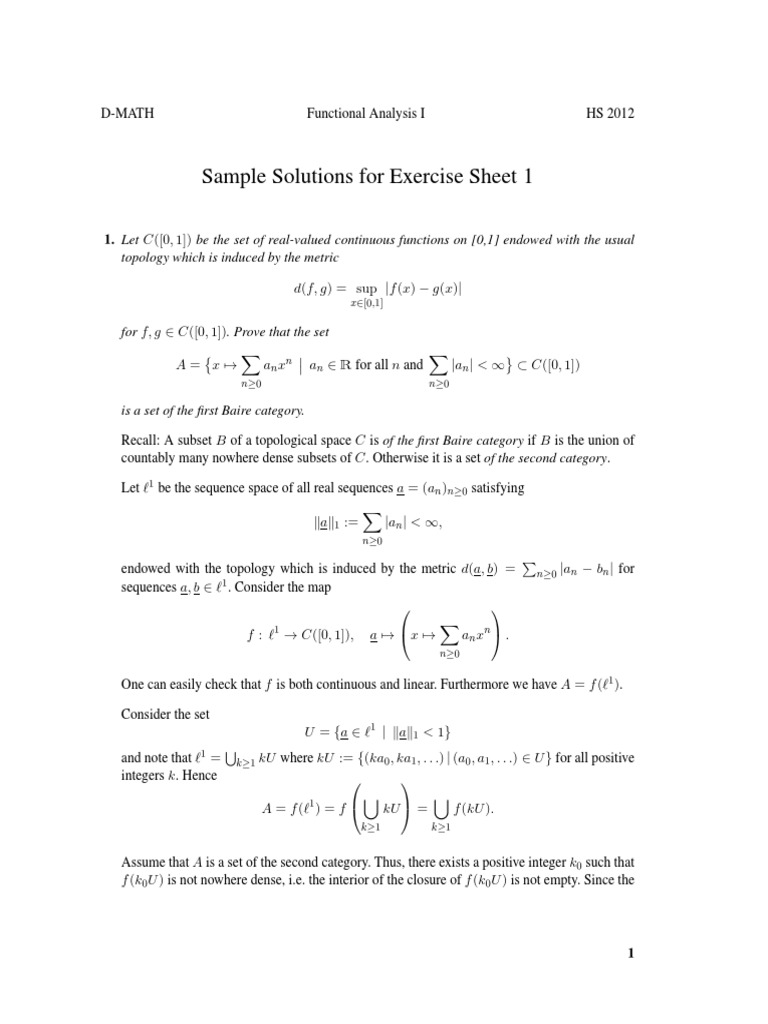 Sample Solutions For Exercise Sheet 1 | PDF | Mathematical Objects | Mathematical Relations