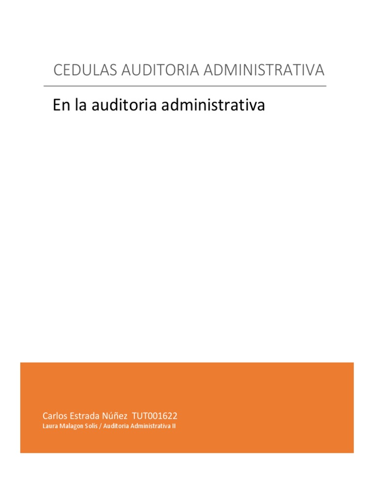Cédulas Auditoria Administrativa | PDF | Auditoría | Contralor