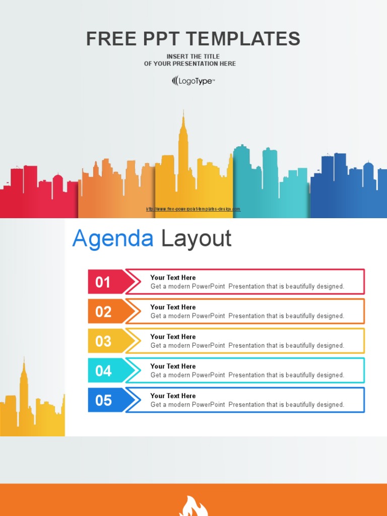 City Buildings Business PowerPoint Template | PDF | Page Layout | Infographics