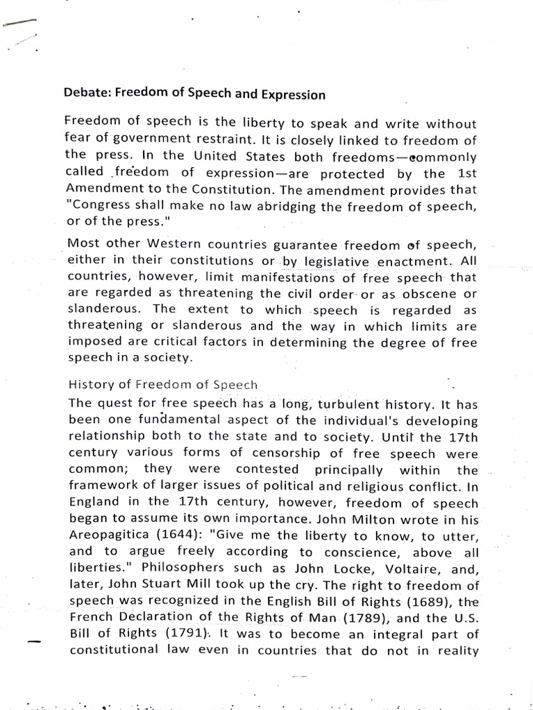 Freedom of Speech and Expression | PDF | Freedom Of Speech | Hate Speech