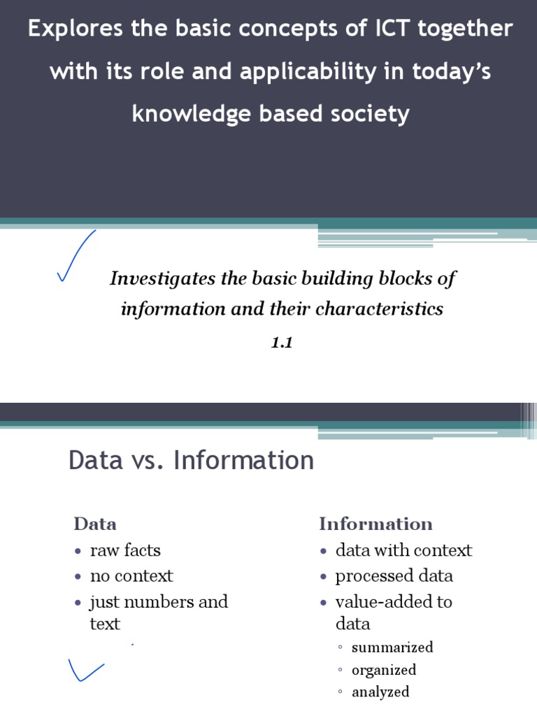 Understanding ICT: Data vs Information | PDF | Data | Information