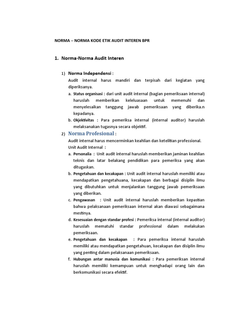 Sop Audit Internal | PDF