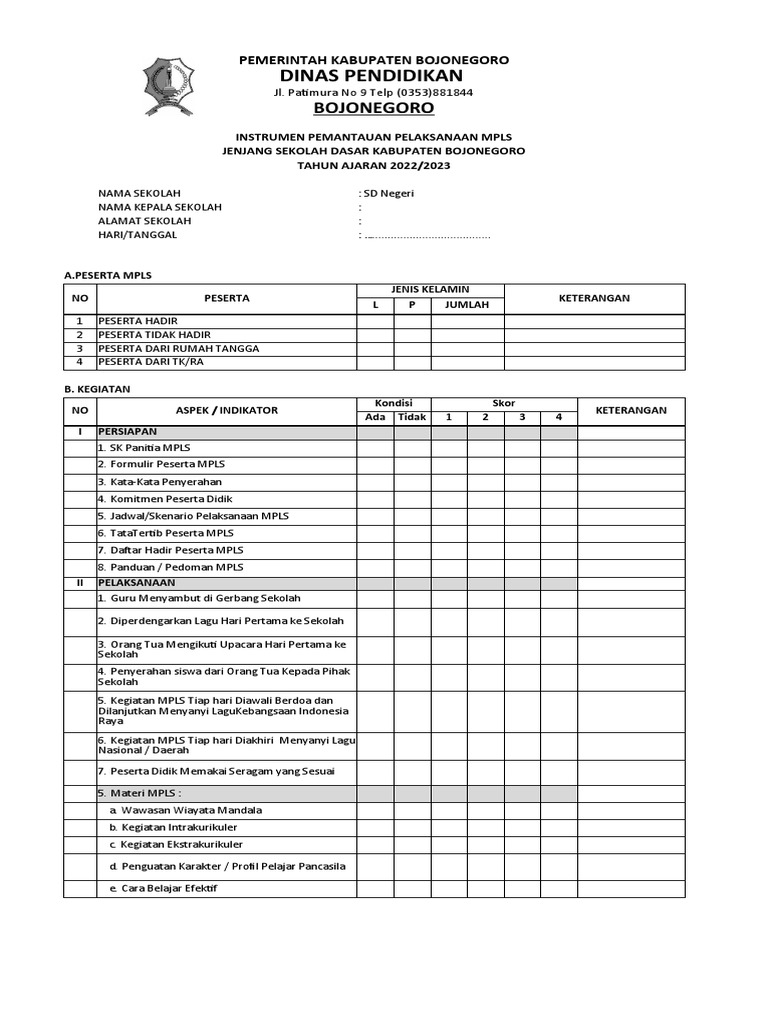 Instrumen MPLS - SD | PDF