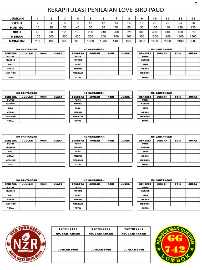 7.rekap Juri LB Paud NZR | PDF