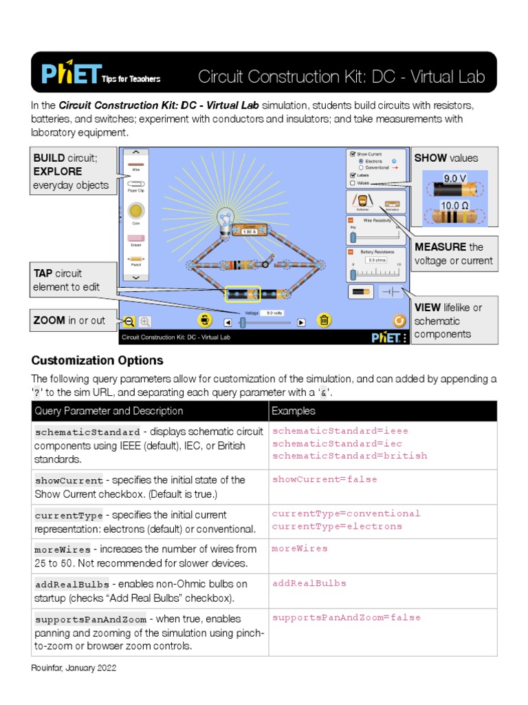 Circuit Construction Kit DC Virtual Lab HTML Guide - en | PDF ...