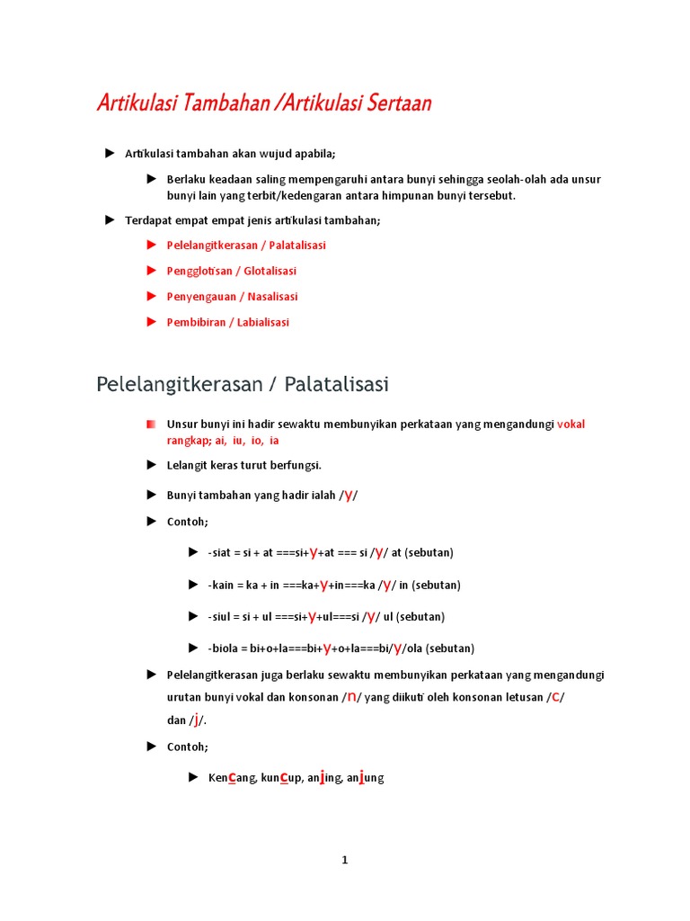 Artikulasi Tambahan | PDF