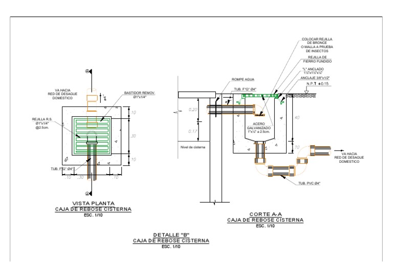 Diseño de Caja de Rebose para Cisterna | PDF