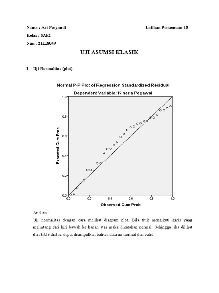 Analisis Uji Asumsi Klasik | PDF