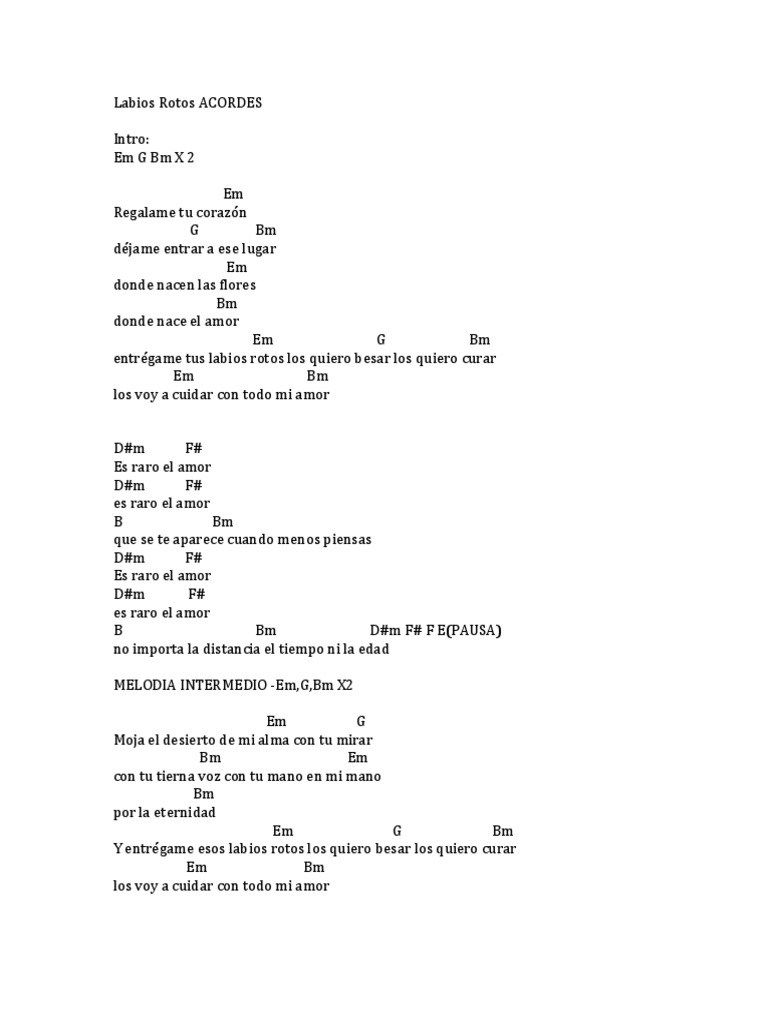 Labios Rotos ACORDES | PDF