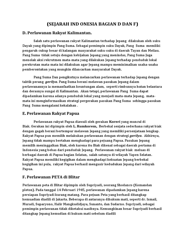 Perlawanan Pang Suma dan L. Rumkorem | PDF
