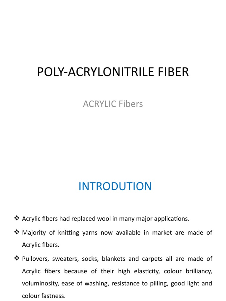 Poly Acrylonitrile Fiber | PDF | Polymers | Polymer Chemistry
