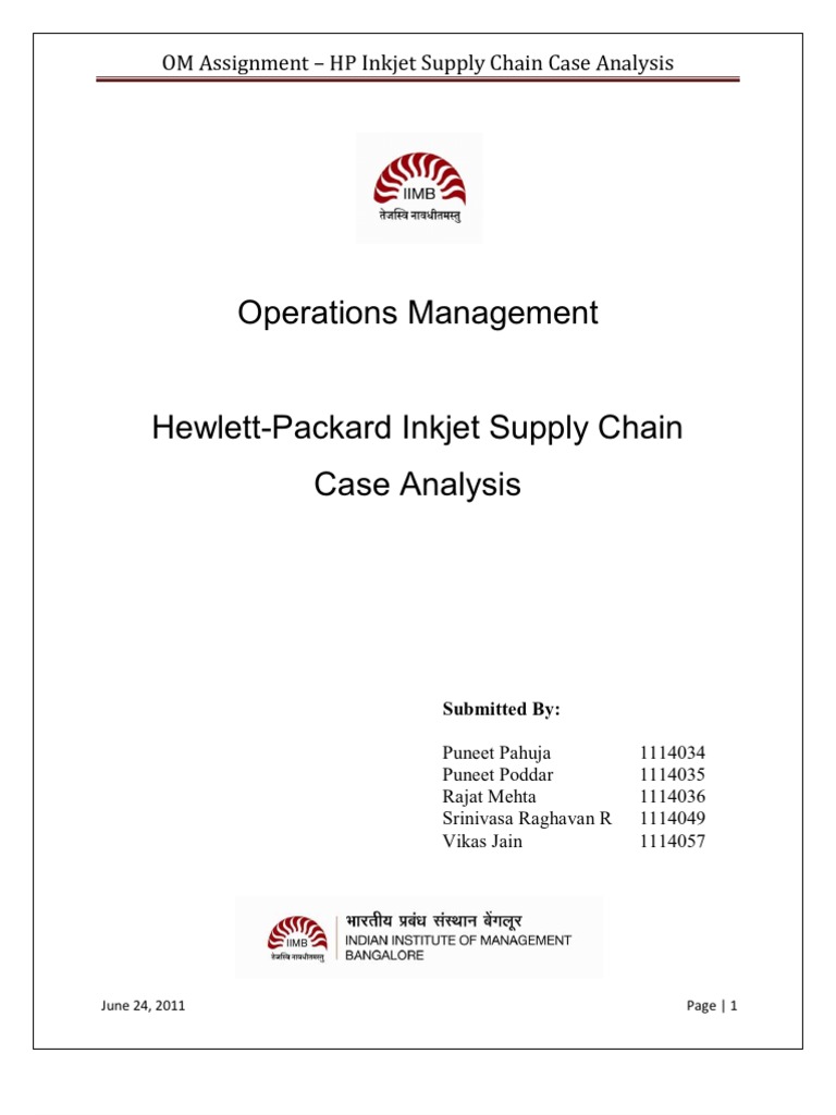 OM - Hewlett Packard Case | PDF | Hewlett Packard | Inventory