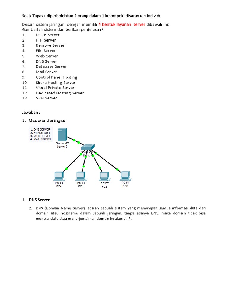 Desain Sistem Jaringan: DNS, FTP, Web, Mail Server | PDF