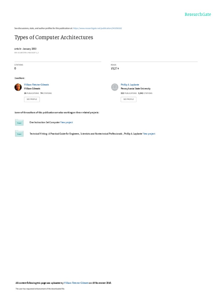 Types of Computer Architecture | PDF | Input/Output | Computer Data Storage