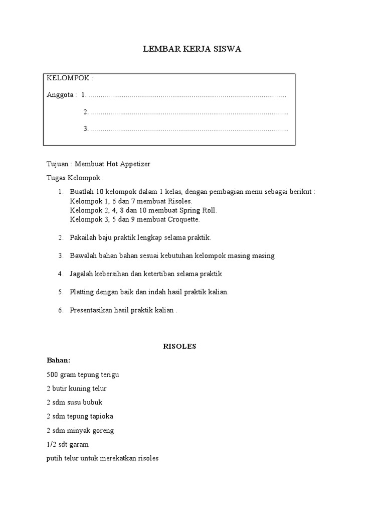 Lembar Kerja Siswa Praktik | PDF