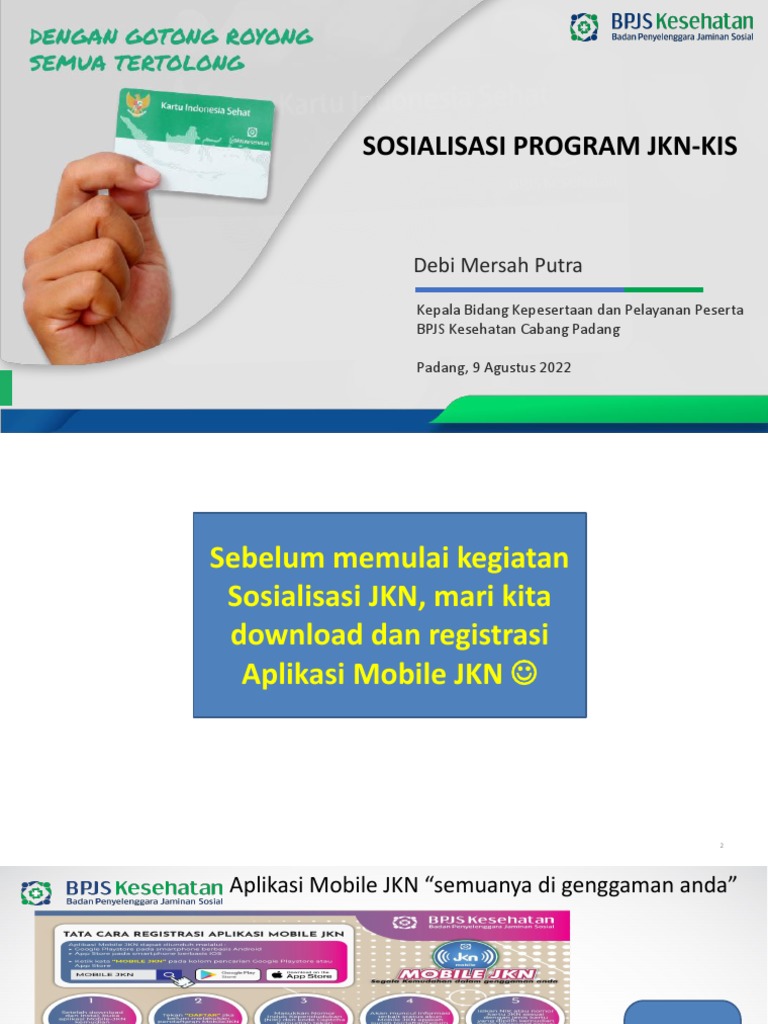Materi Sosialisasi Program JKN KIS | PDF | Pengelolaan Keuangan & Uang | Pengembangan Diri