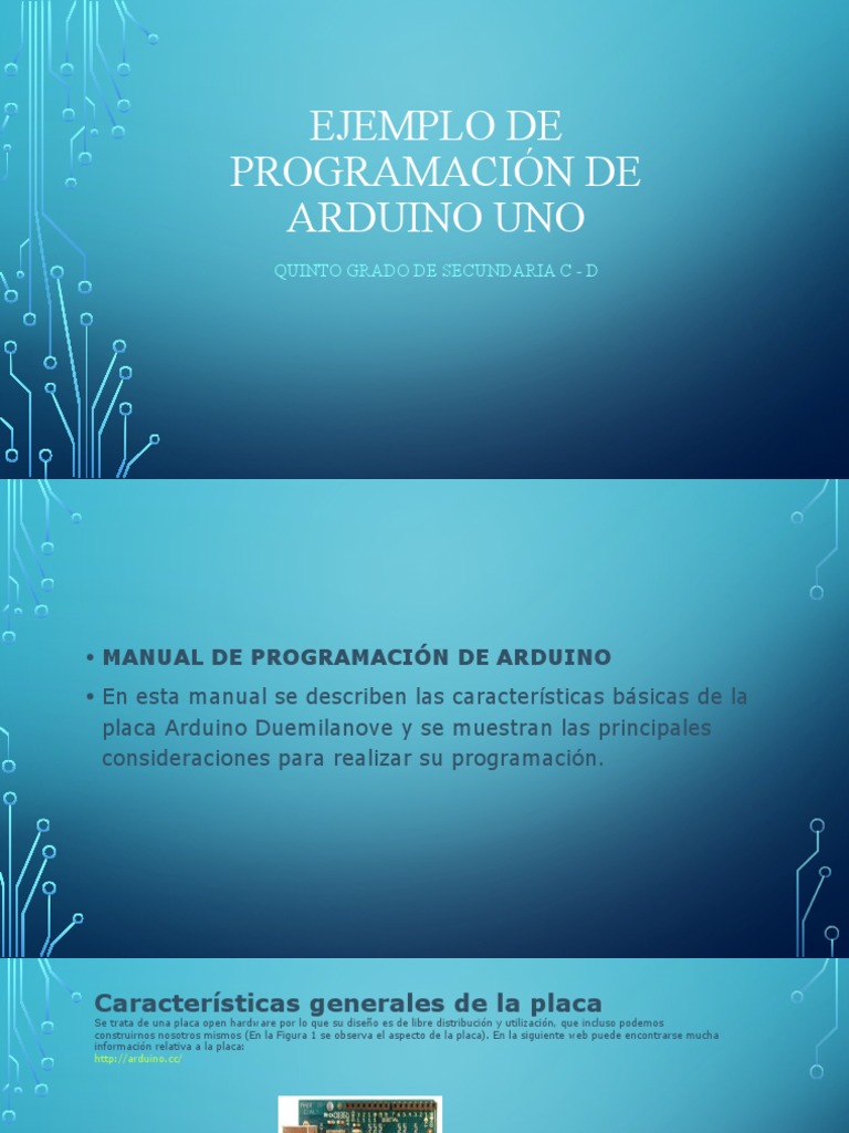 Ejemplo de Programación de Arduino Uno | PDF | Arduino | Entorno de desarrollo integrado
