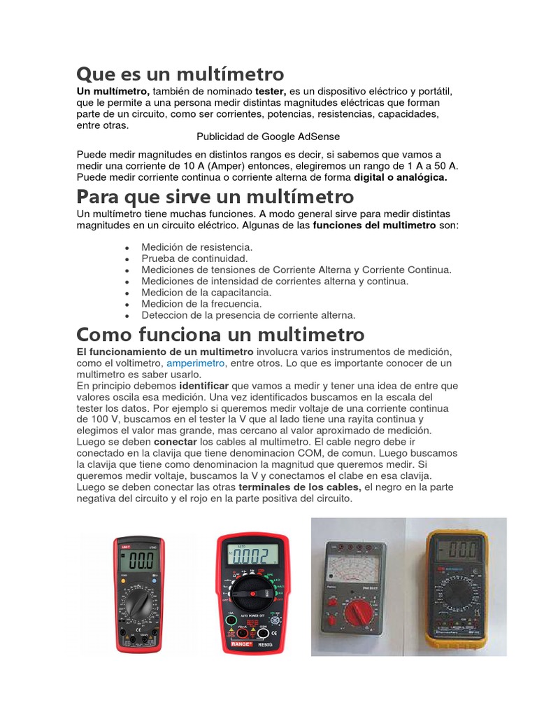 Que Es Un Multímetro | PDF