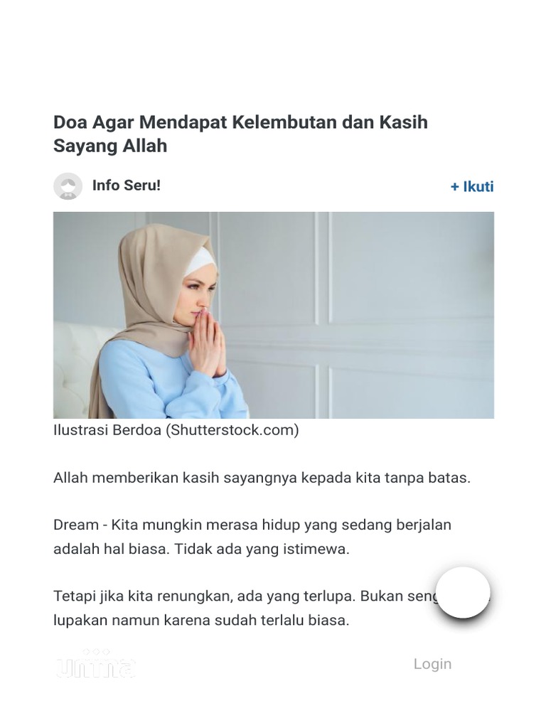 Doa Agar Mendapat Kelembutan Dan Kasih Sayang Allah | PDF