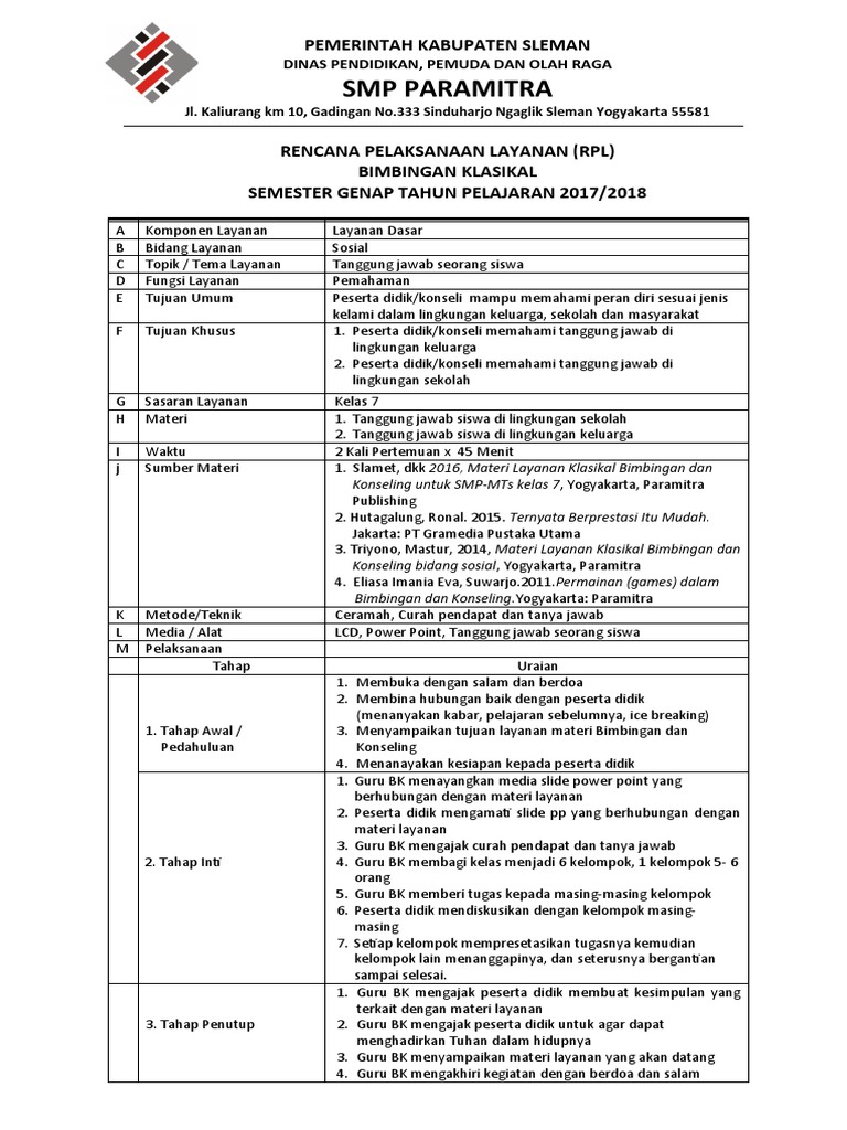 RPL TANGGUNG JAWAB SEORANG SISWA (Genap) | PDF