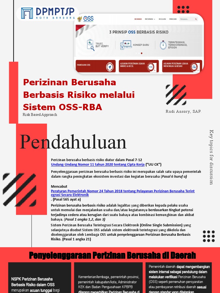 DPMPTSP Paparan Oss Rba Short | PDF