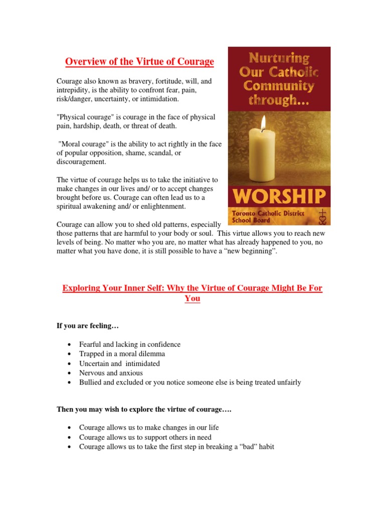 January Virtue Courage, Overview | PDF | Courage | Ethical Principles