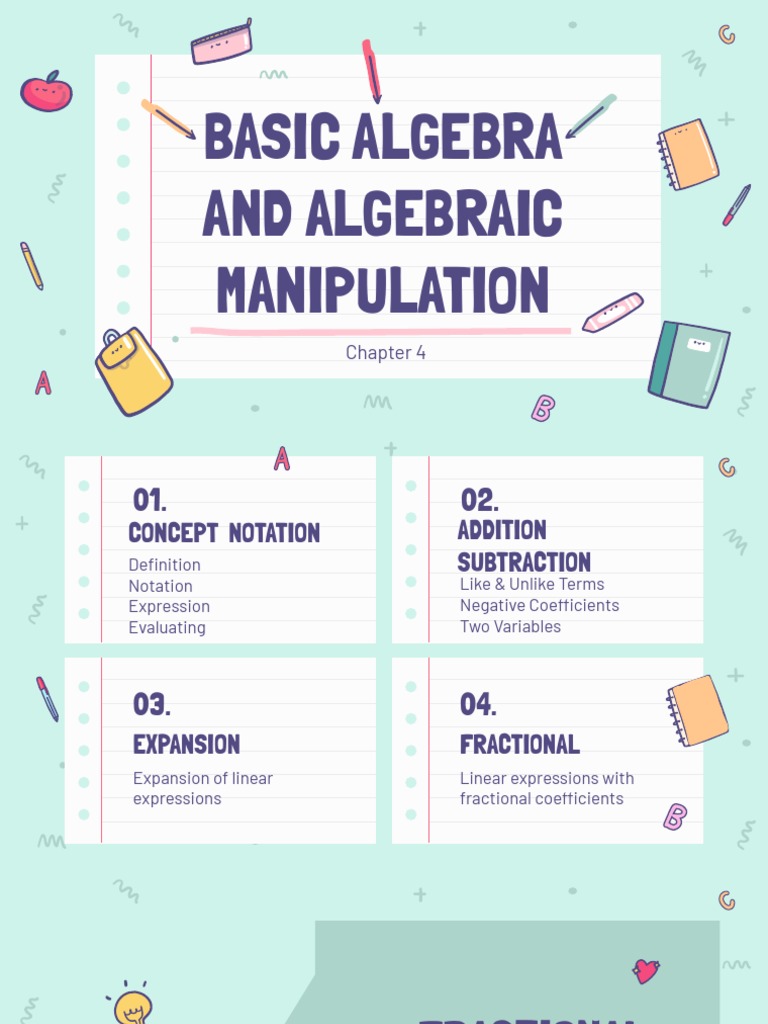 Basic Algebra and Algebraic Manipulation | PDF | Science & Mathematics