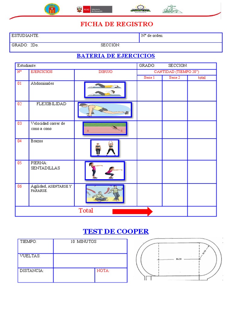 Ficha Del Test de Cooper | PDF