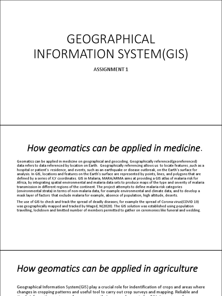 Geographical Information System (Gis) : Assignment 1 | PDF | Geographic ...