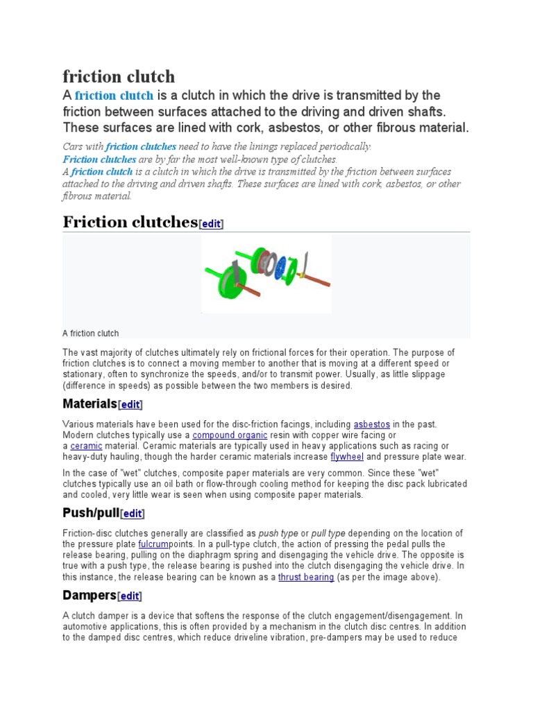 Friction clutch guide | PDF | Clutch | Manual Transmission