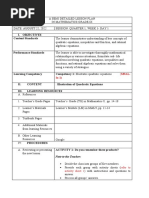 Quadratic Formula Lesson Plan | PDF | Quadratic Equation | Equations